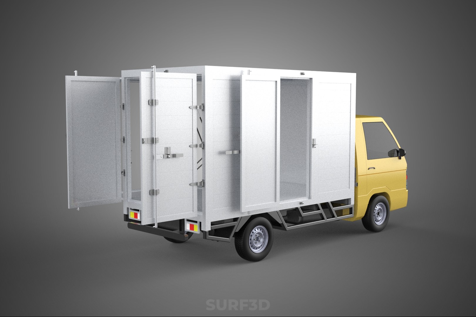 3D Model SLIDING SIDE DOOR BOX TRUCK SLIDE PANEL GATE LOADER DROP ...