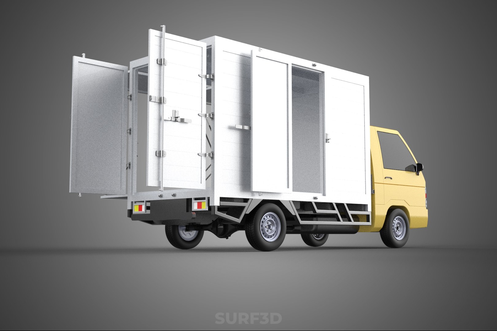 3D Model SLIDING SIDE DOOR BOX TRUCK SLIDE PANEL GATE LOADER DROP ...