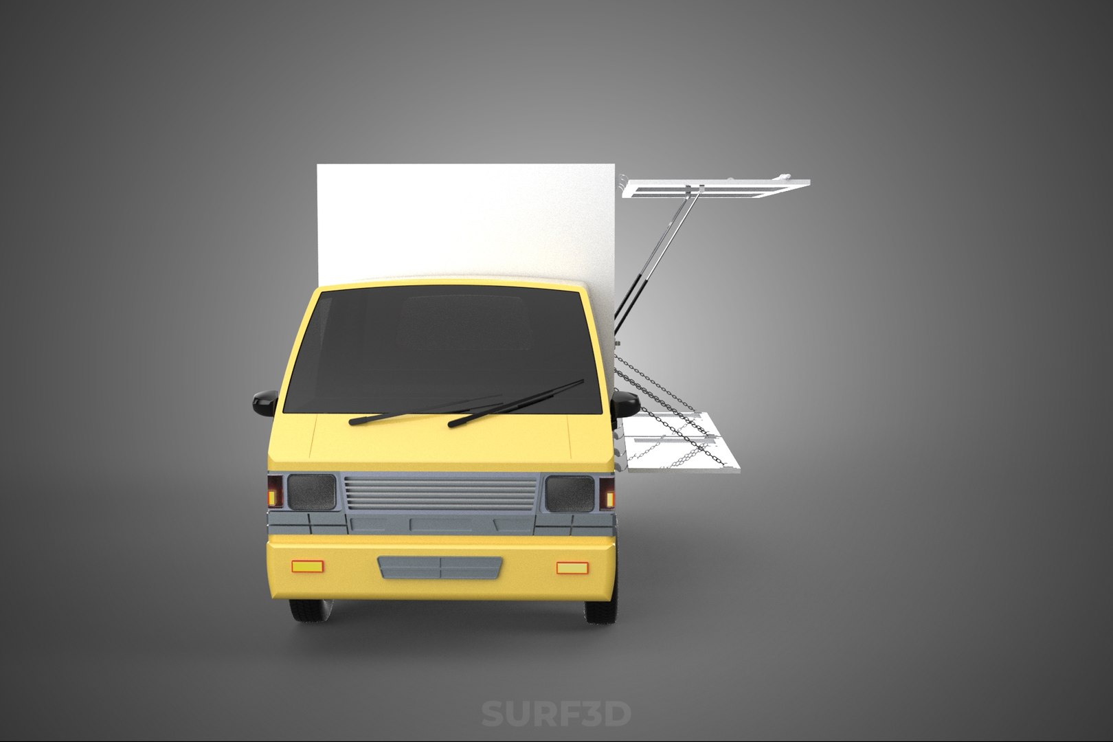 3D Model SLIDING SIDE DOOR BOX TRUCK SLIDE PANEL GATE LOADER DROP ...