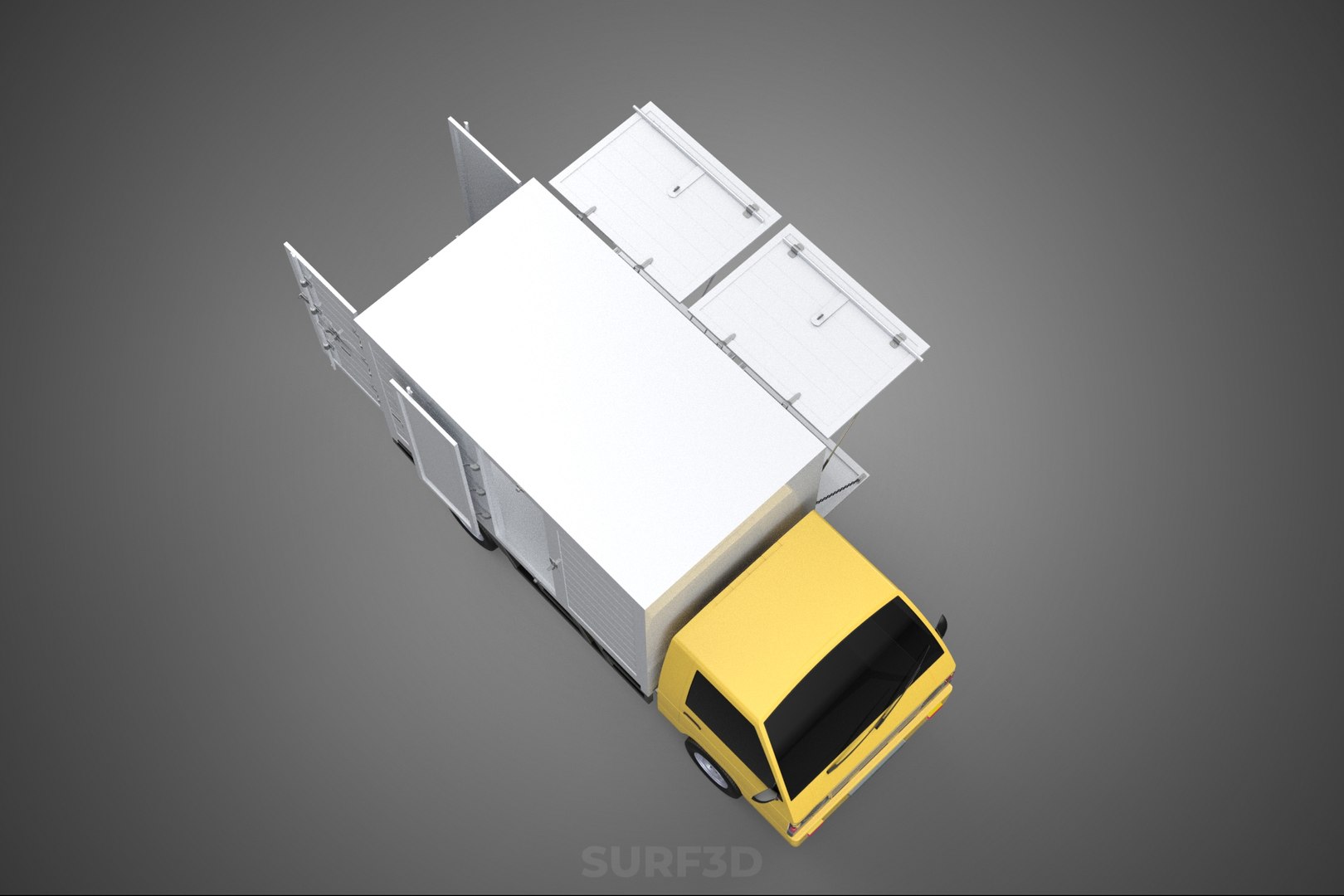 3D Model SLIDING SIDE DOOR BOX TRUCK SLIDE PANEL GATE LOADER DROP ...