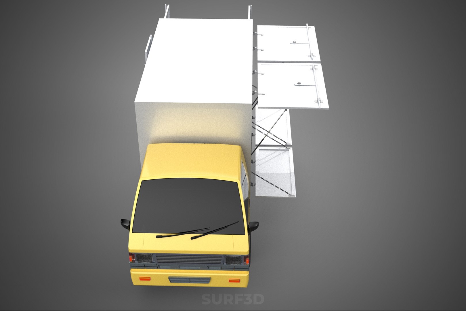 3D Model SLIDING SIDE DOOR BOX TRUCK SLIDE PANEL GATE LOADER DROP ...