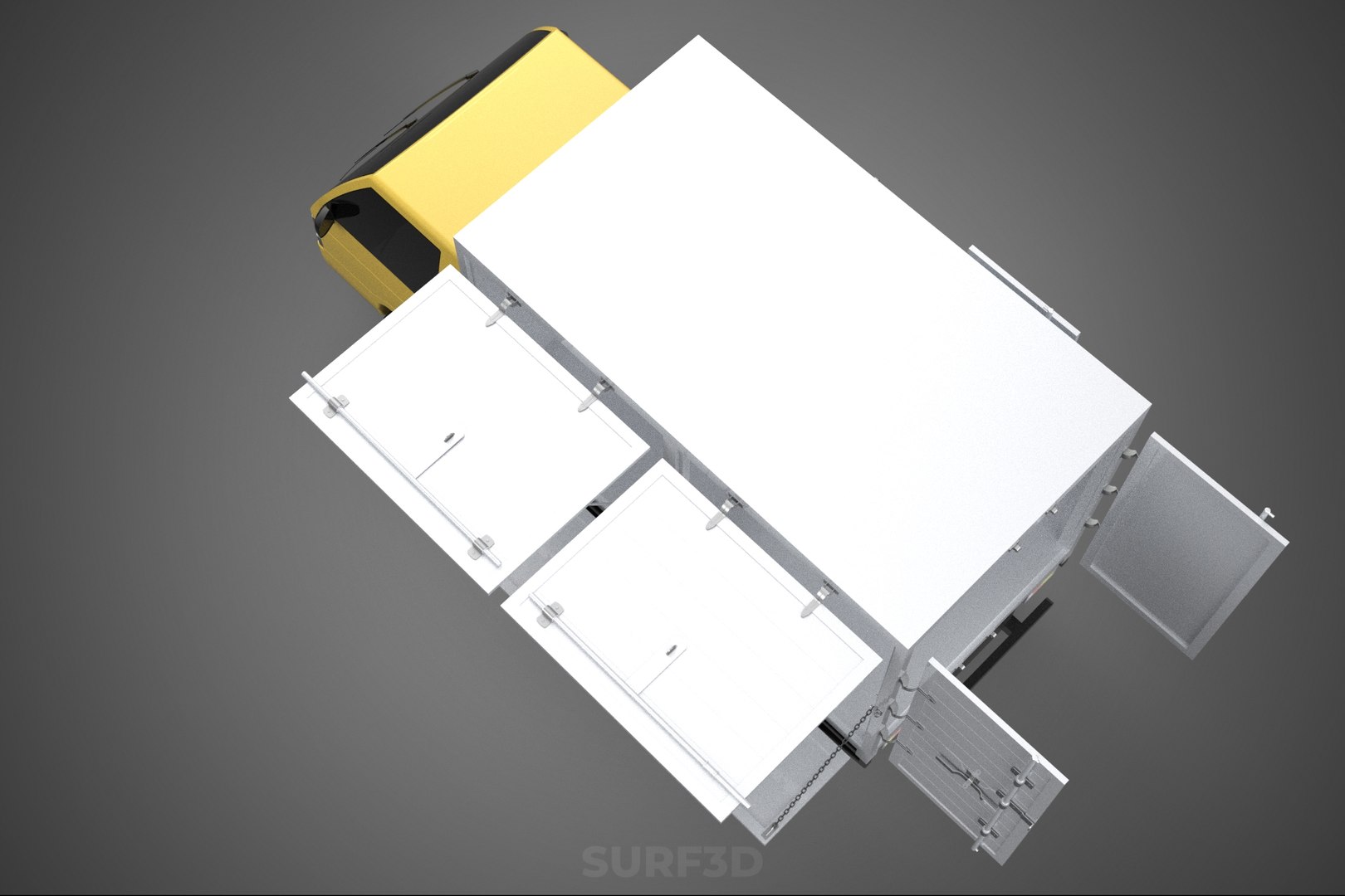 3D Model SLIDING SIDE DOOR BOX TRUCK SLIDE PANEL GATE LOADER DROP ...