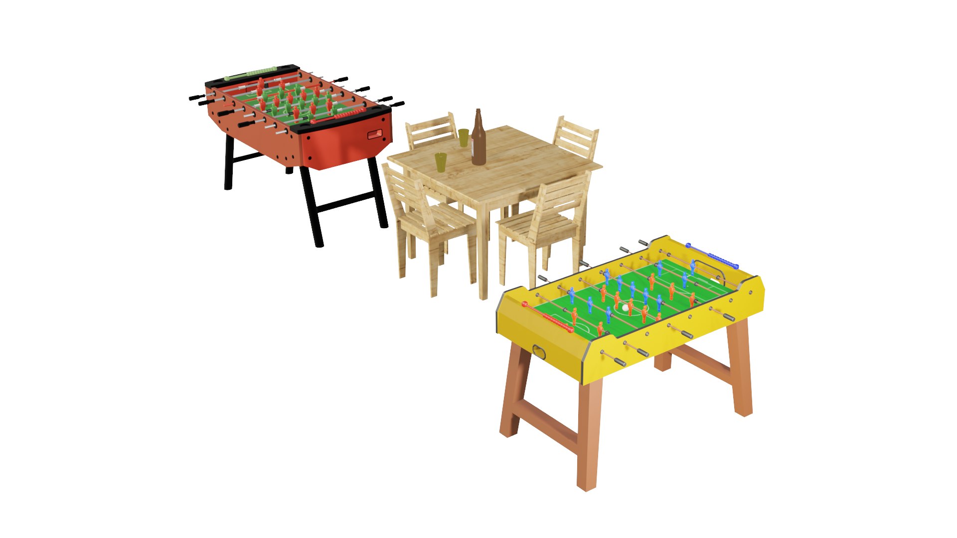 Bar Table Football 3D Model - TurboSquid 1913034