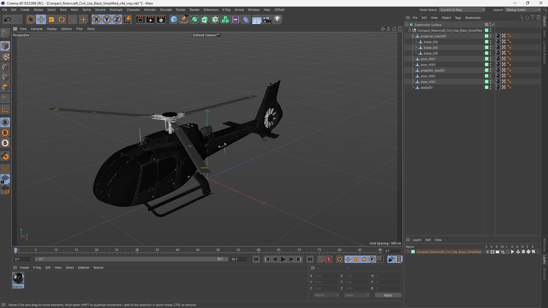 Compact Rotorcraft Civil Use Black Simplified 3D - TurboSquid 2483742