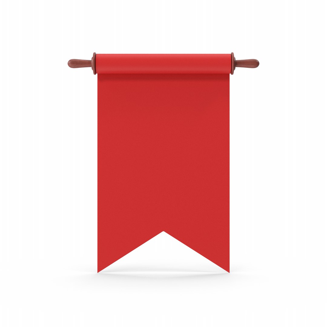 Red Scroll Paper 3D - TurboSquid 2047247