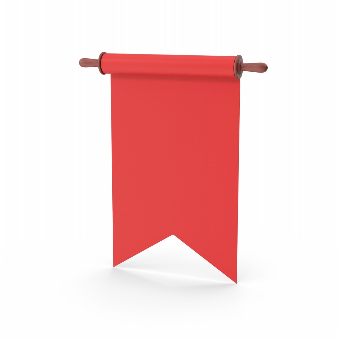 Red Scroll Paper 3D - TurboSquid 2047247