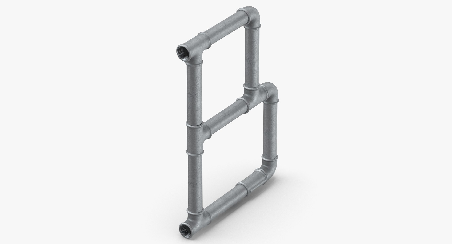 3D Galvanized Steel Pipe Letter - TurboSquid 1436483