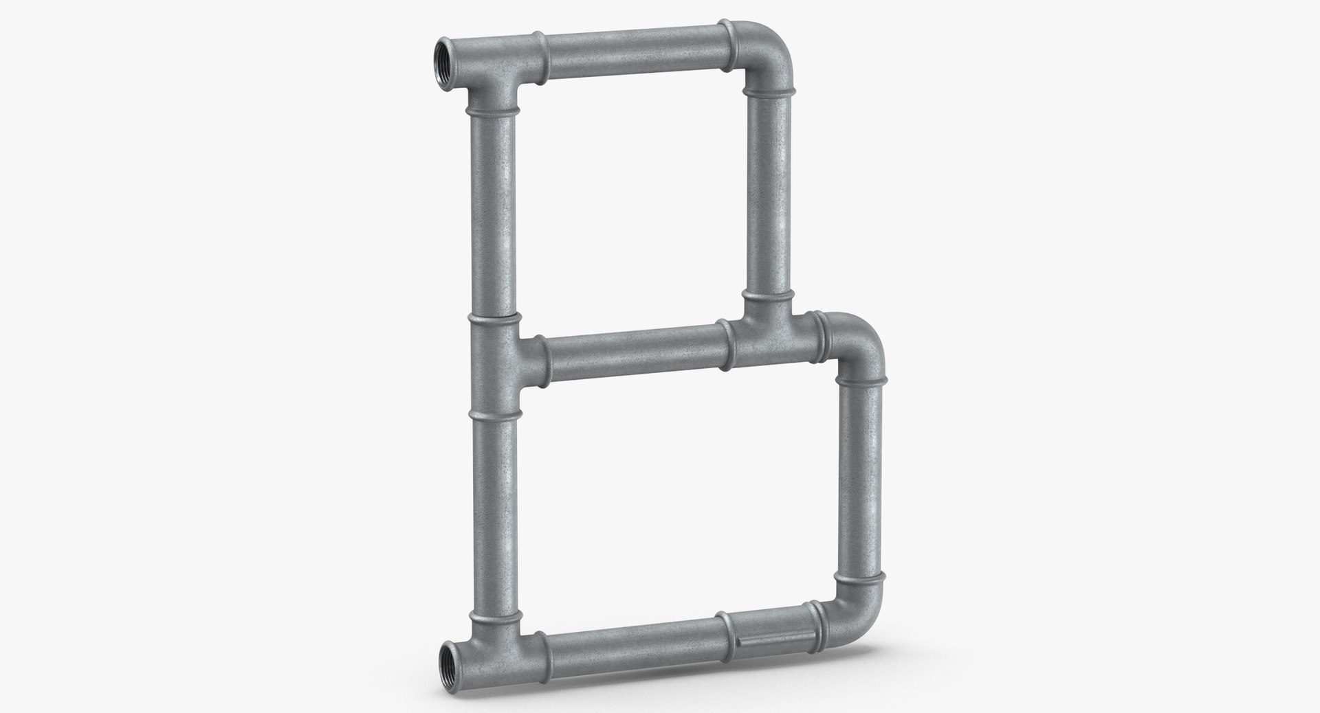 3D Galvanized Steel Pipe Letter - TurboSquid 1436483