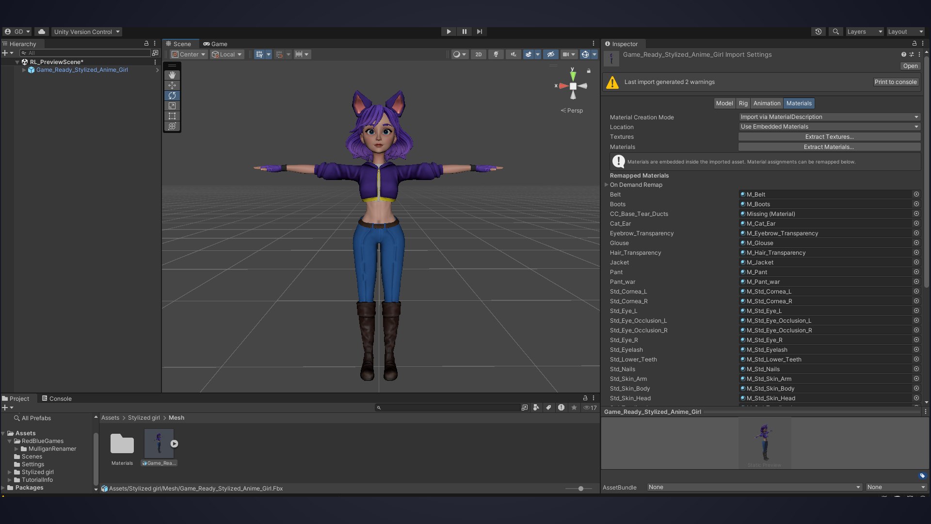 3D Game ReadyStylizedAnimeGirlBlend - TurboSquid 2511549
