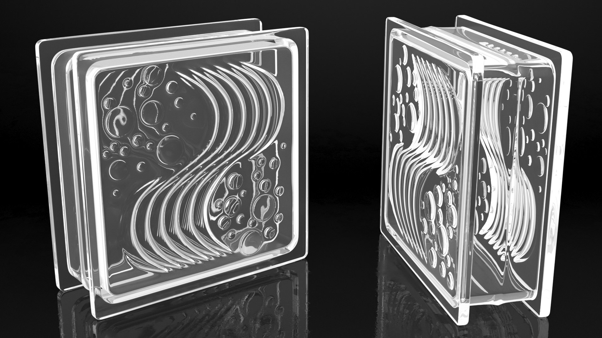 3D Model Square Glass Block Ocean View - TurboSquid 1830141