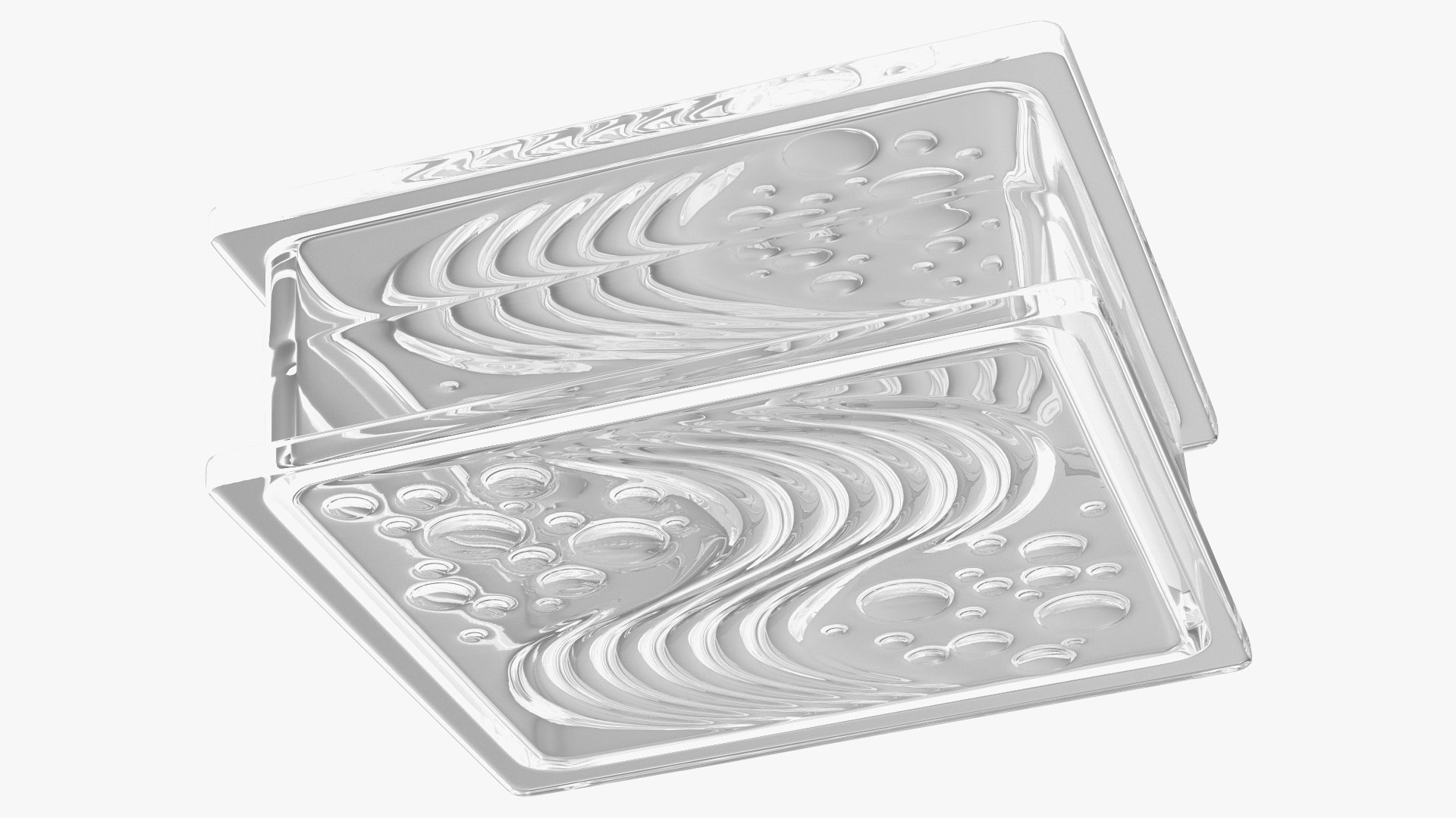 3D Model Square Glass Block Ocean View - TurboSquid 1830141