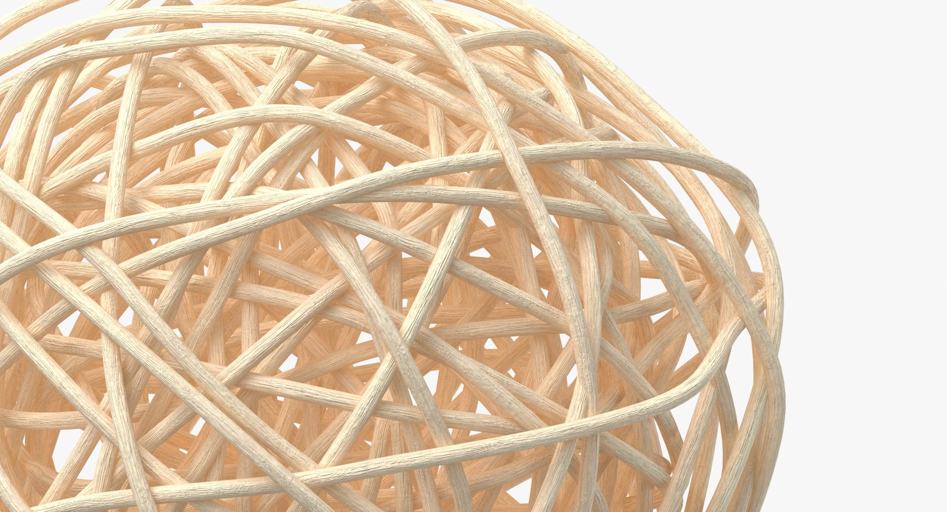 Prop 23 Rattan Balls Size 01 Cream Beige and Brown 3D model ...