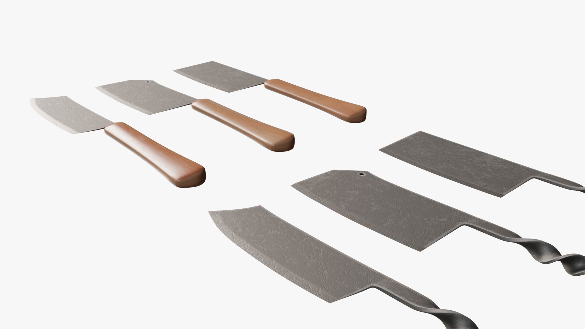 Medieval Cleavers Set 3D - TurboSquid 1883019