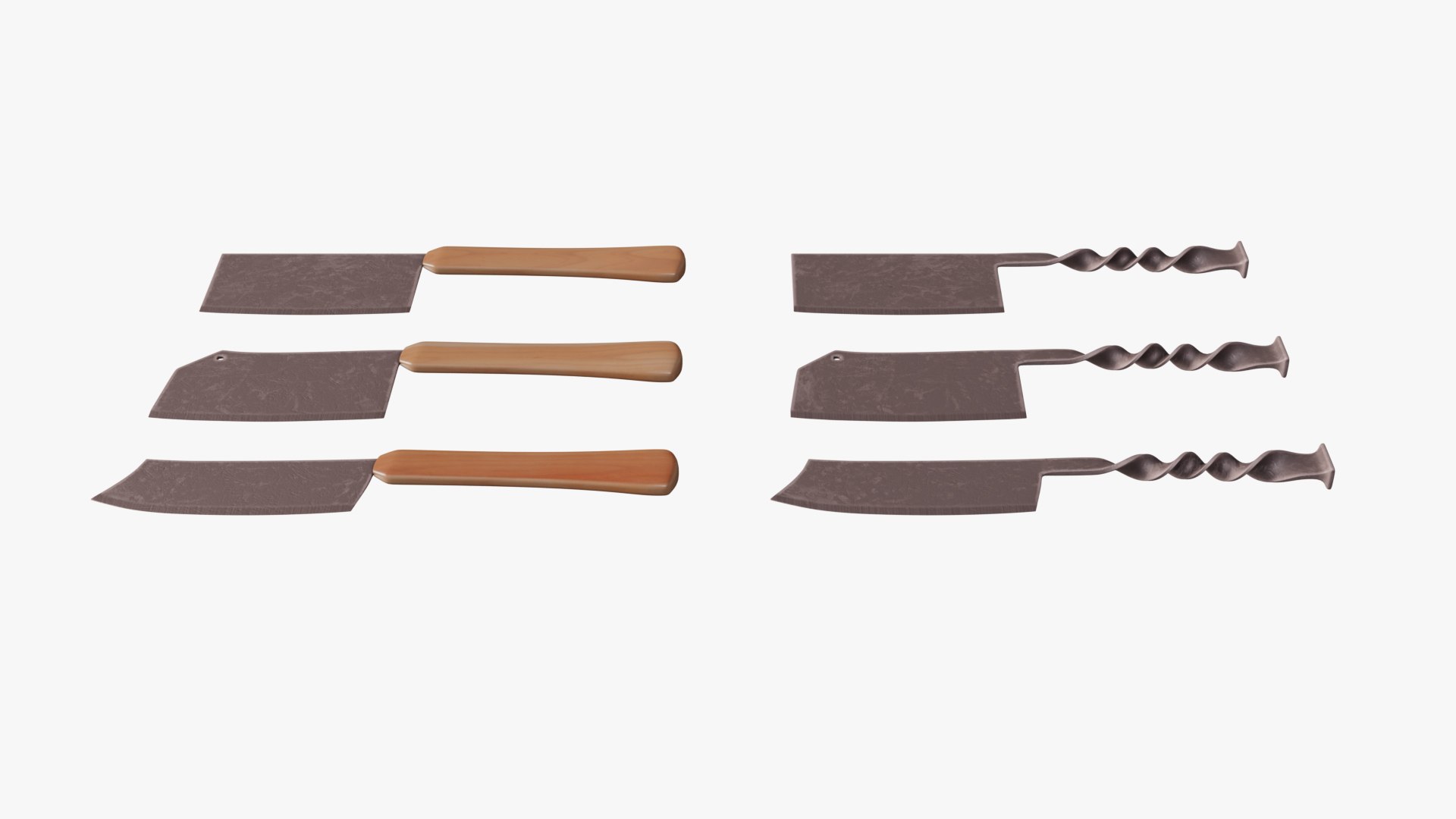 Medieval Cleavers Set 3D - TurboSquid 1883019