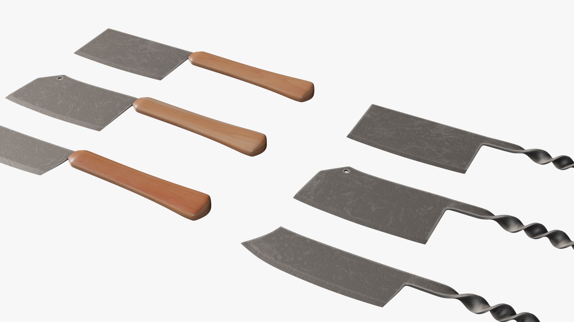 Medieval Cleavers Set 3D - TurboSquid 1883019