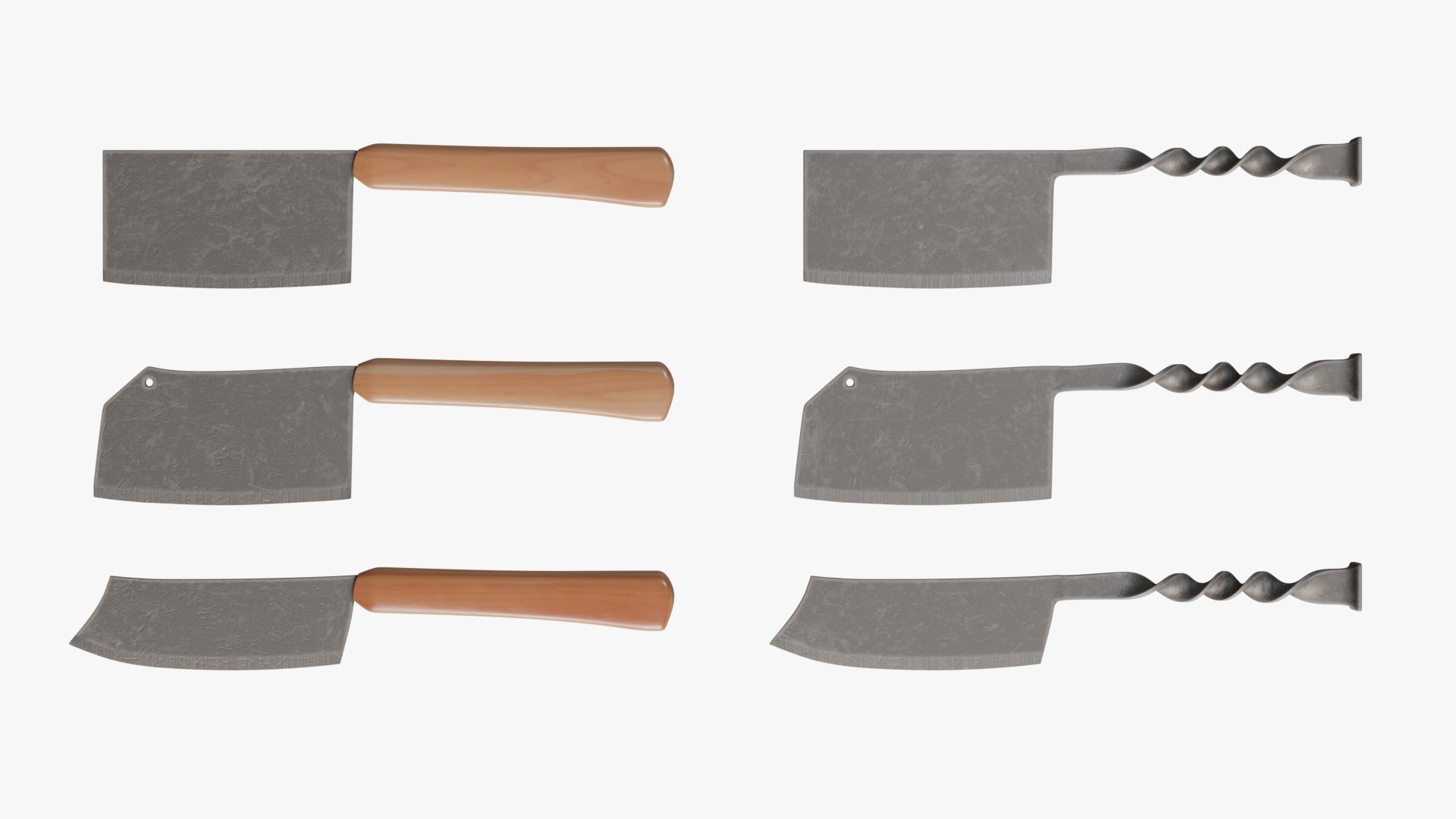 Medieval Cleavers Set 3D - TurboSquid 1883019