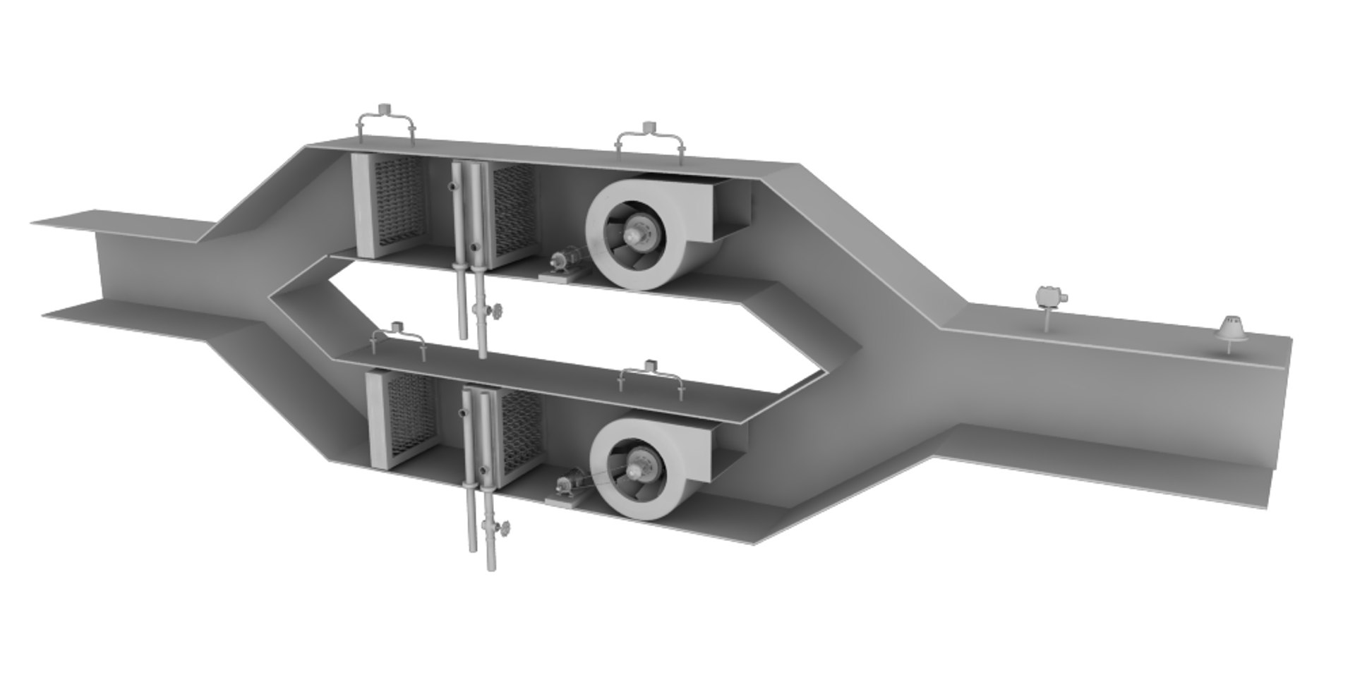 3D Ahu Duel Duct Supply Model - TurboSquid 1270058