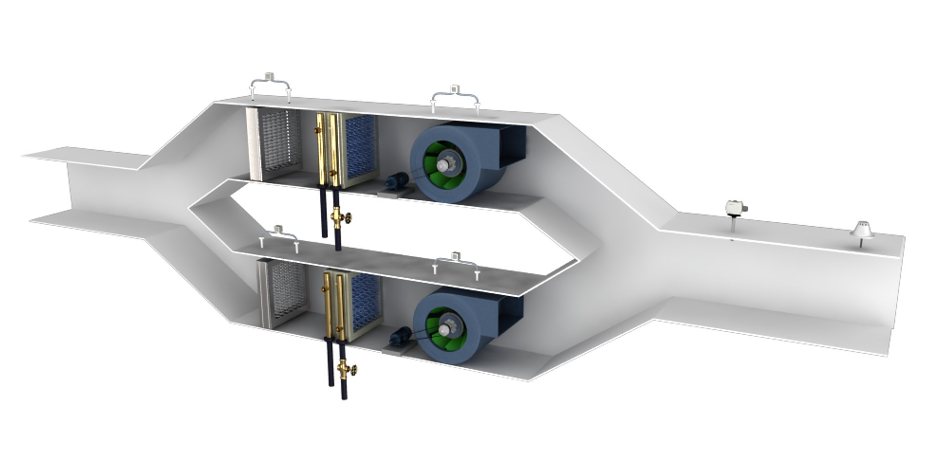 3D Ahu Duel Duct Supply Model - TurboSquid 1270058