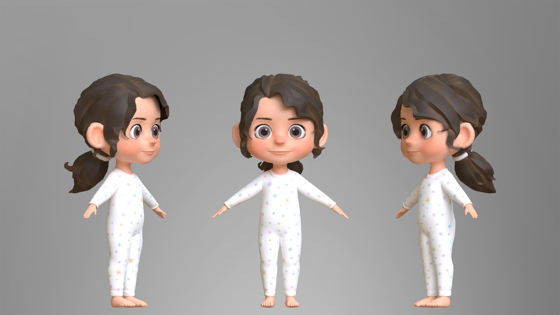 Cartoon Girl Character 3D - TurboSquid 2208603