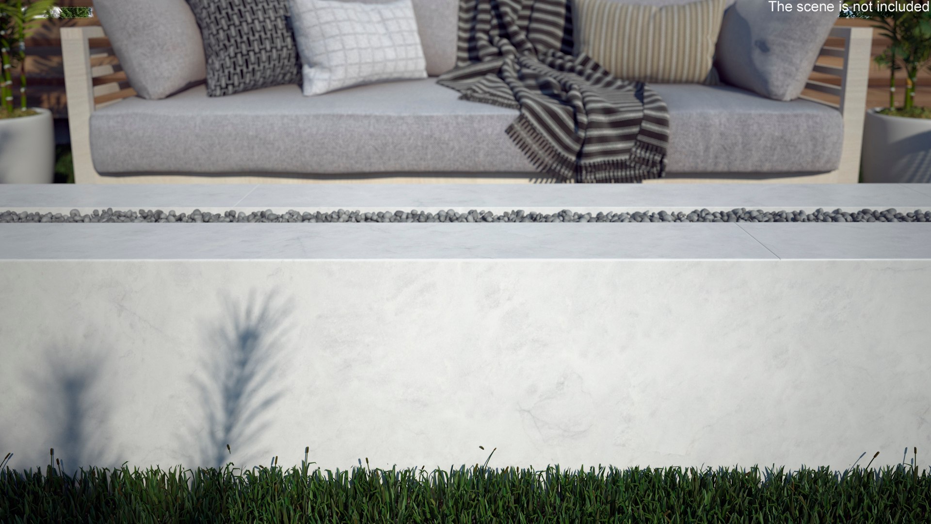 Gas Fire Pit Rectangular Marble White No Fire 3D Model - TurboSquid 2222176
