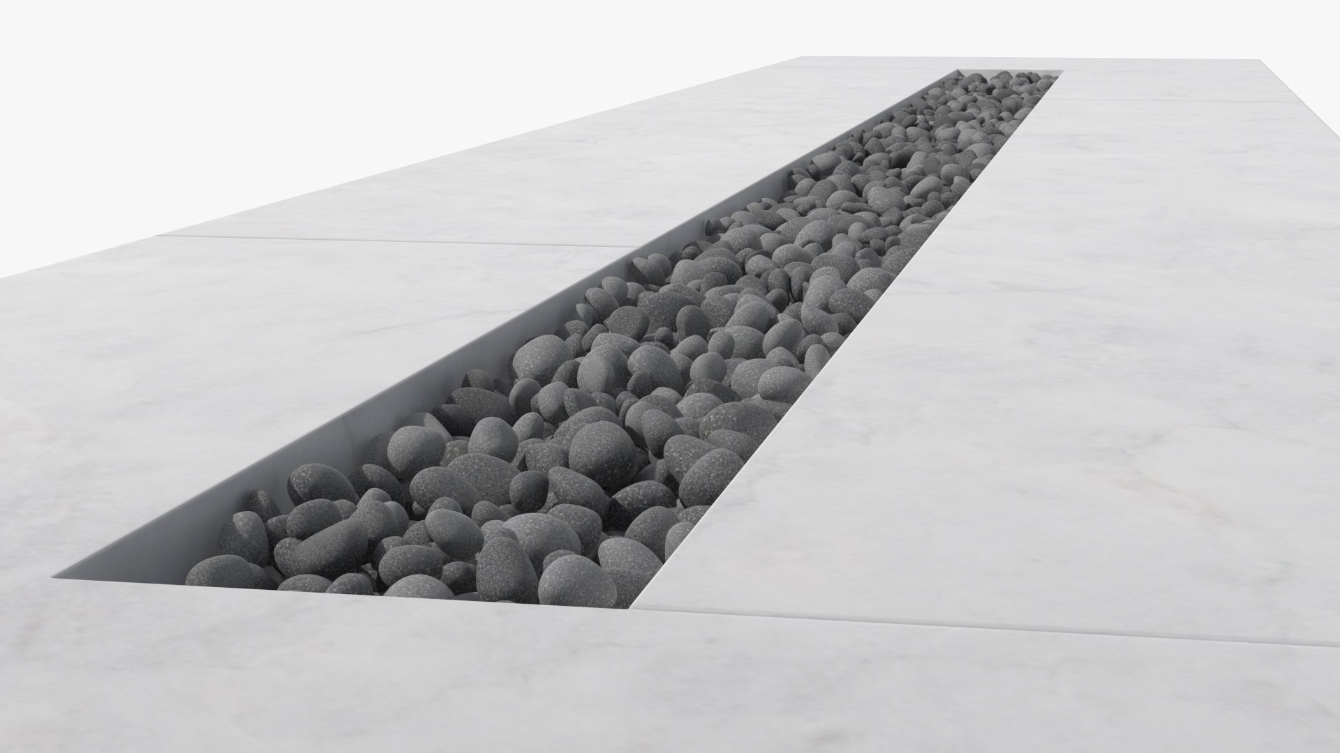 Gas Fire Pit Rectangular Marble White No Fire 3D Model - TurboSquid 2222176