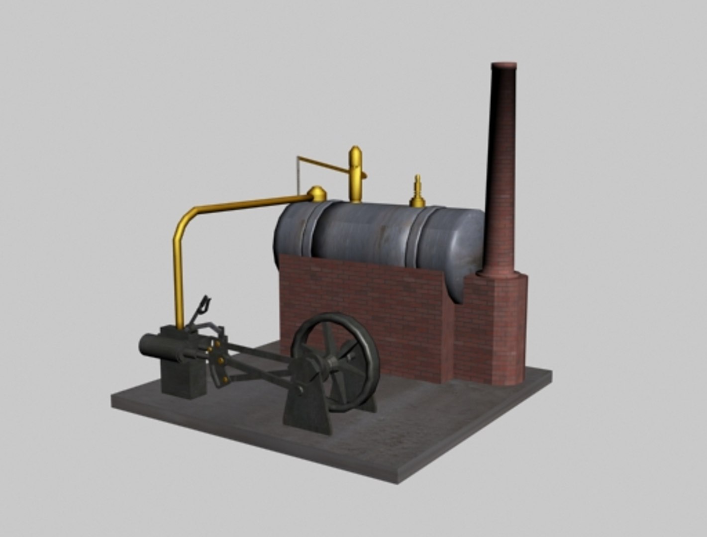 Steam Engine Generate Power 3d Model