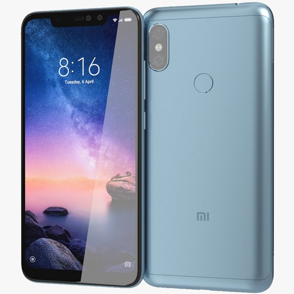 modelo 3d Xiaomi Redmi Note 6 Pro Blue - TurboSquid 1356083