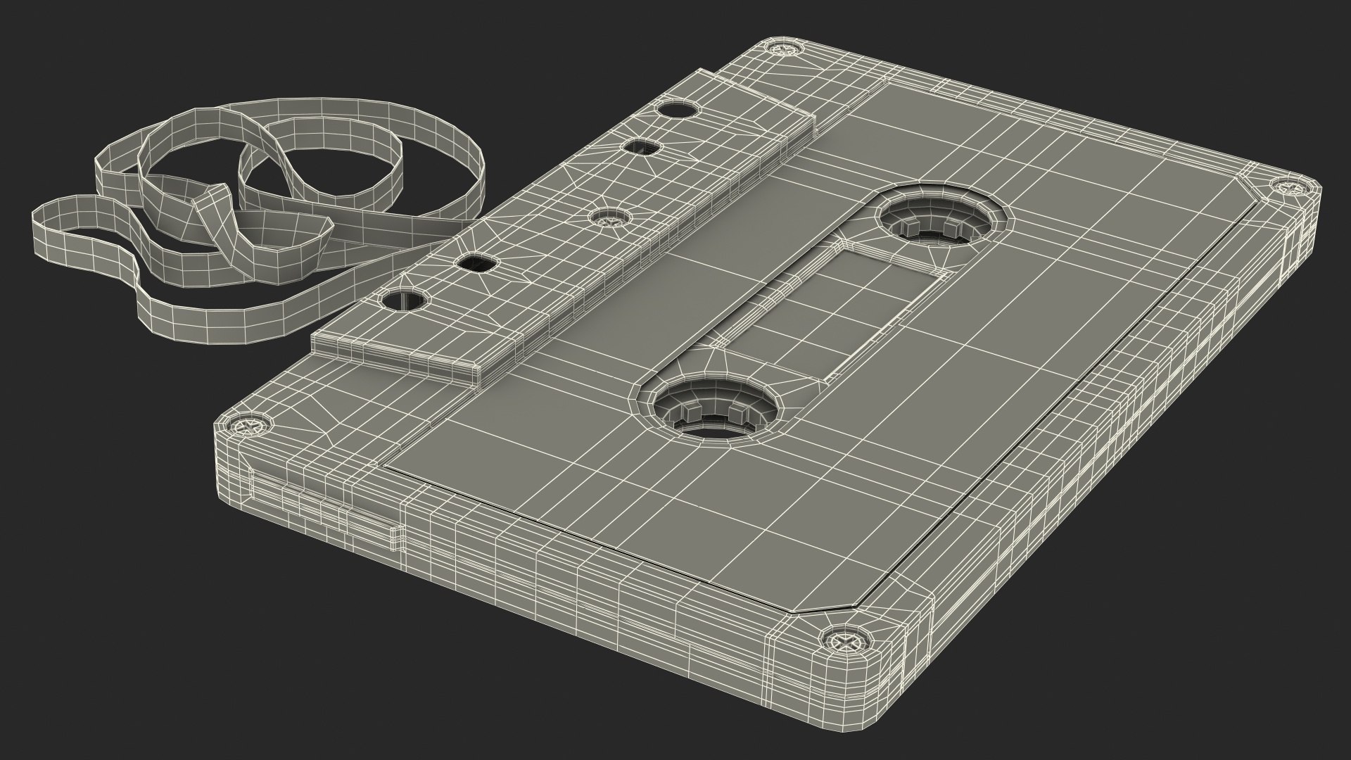 3D model Cassette Tape with Unwound Film - TurboSquid 1987636