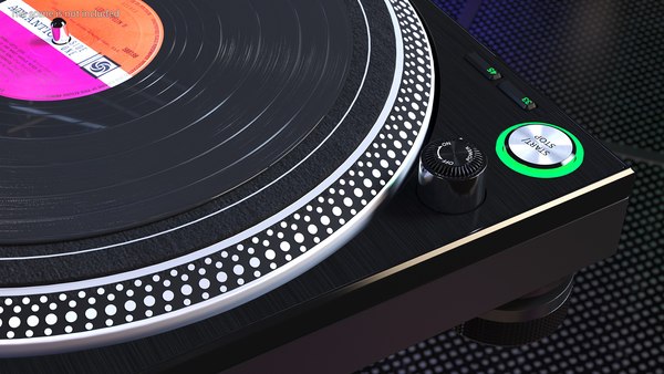 Professional DJ Turntable With Vinyl 3D model - TurboSquid 1902391