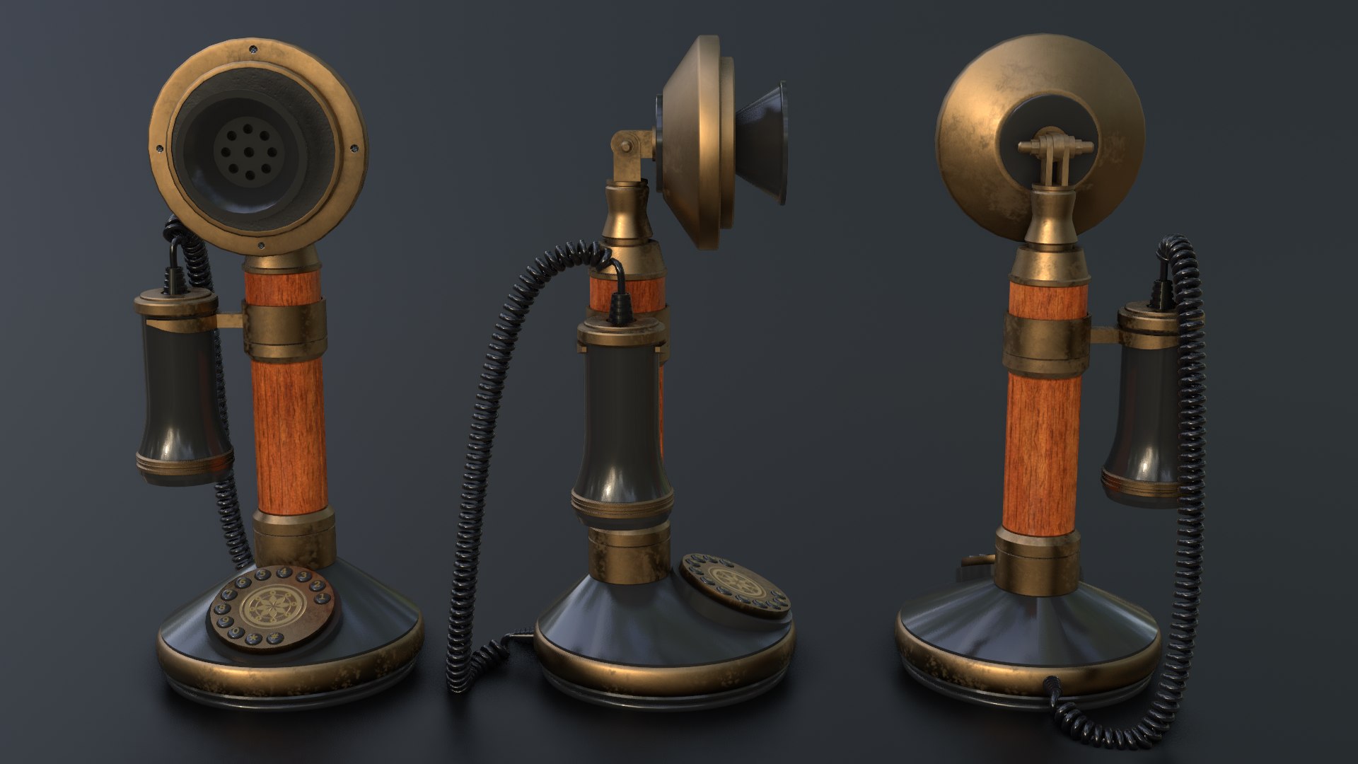 3D Vintage Candlestick Telephone - TurboSquid 2062155
