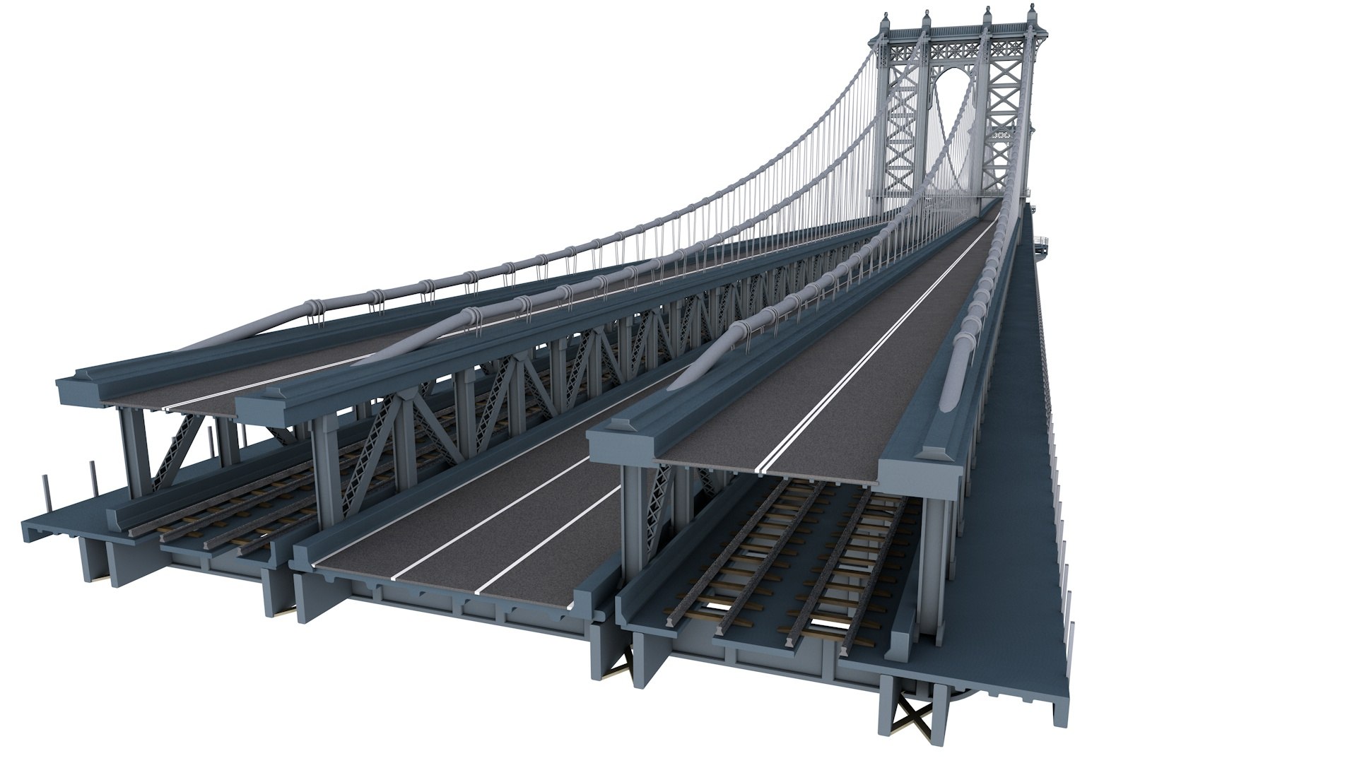 3D Model Manhattan Bridge - TurboSquid 1904402