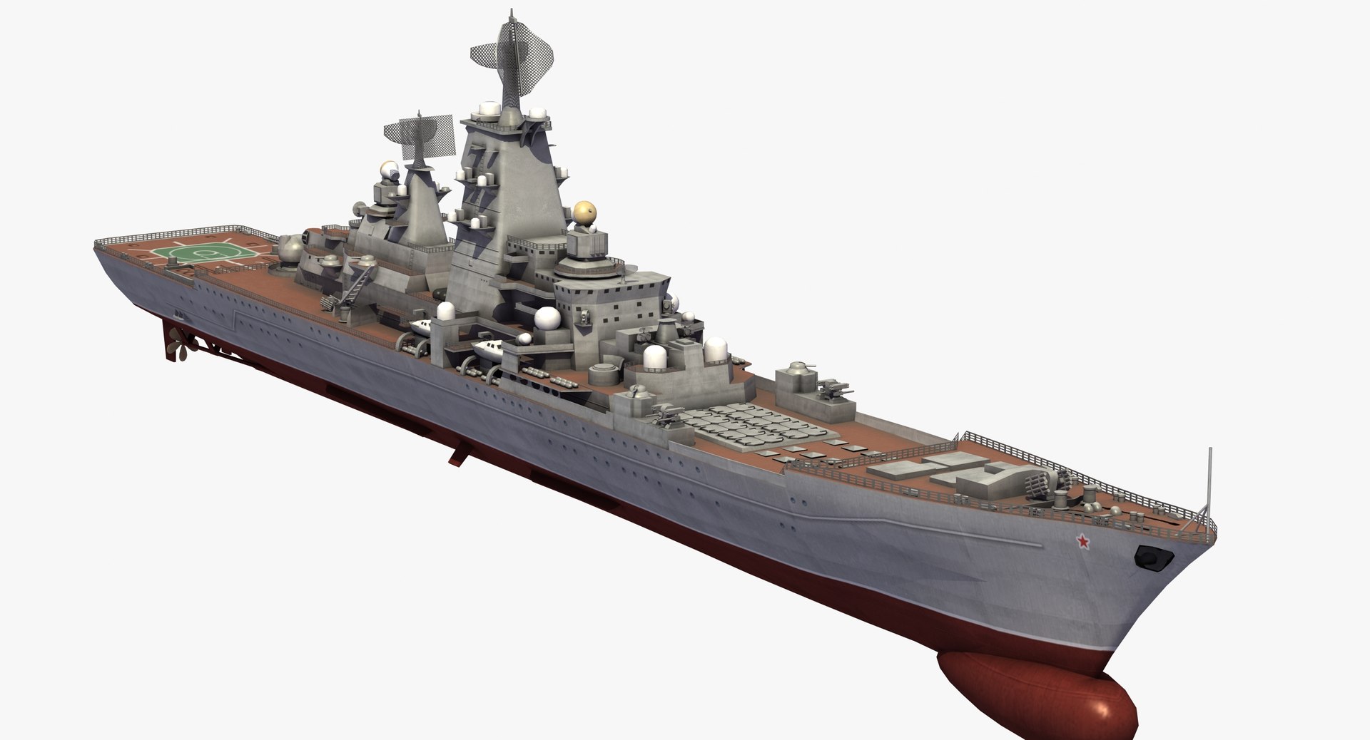 Pyotr velikiy missile cruiser 3D model - TurboSquid 1200868