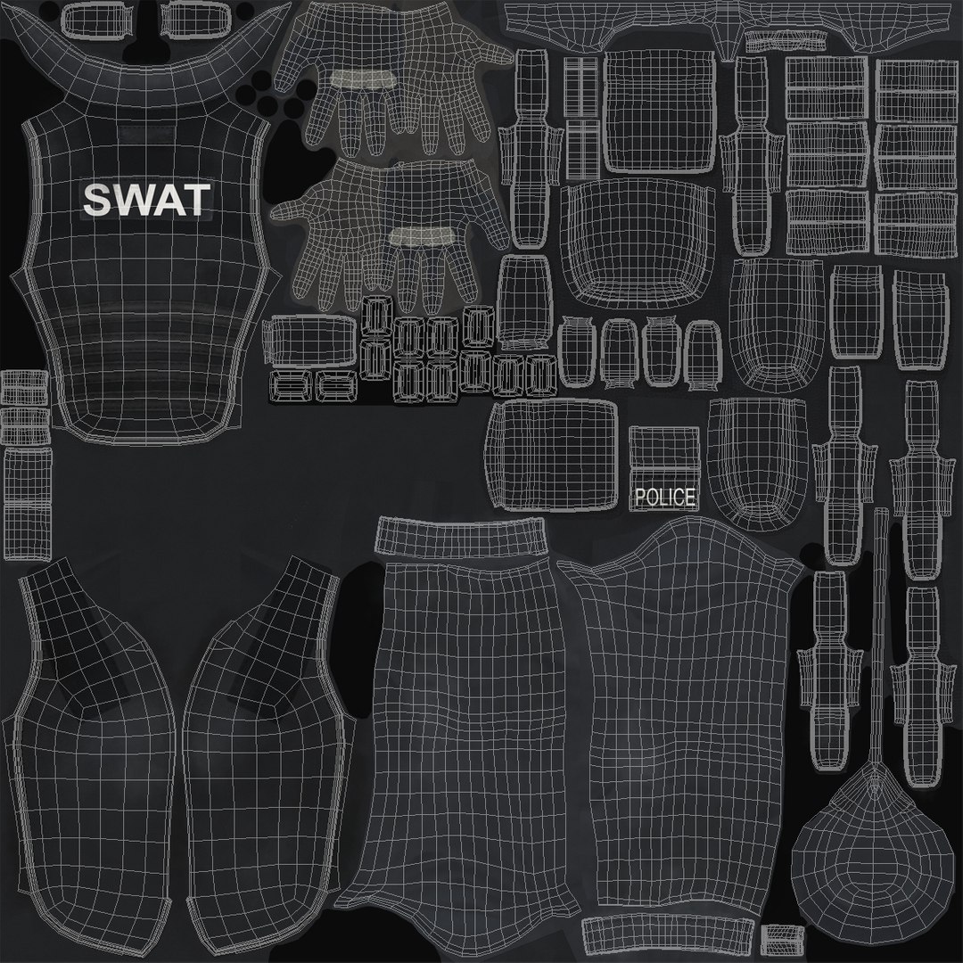 Swat Woman Uniform 6 3d Model