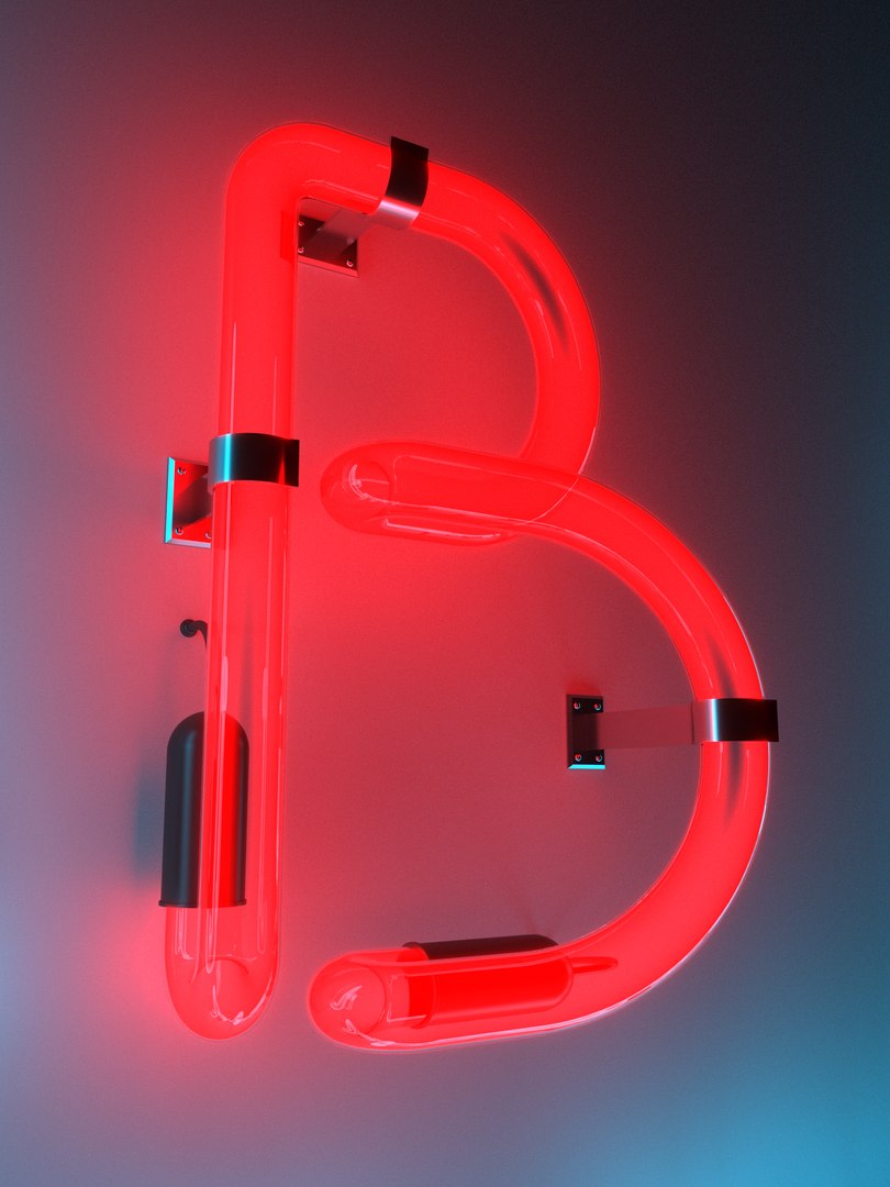 Neon alphabet model - TurboSquid 1621182