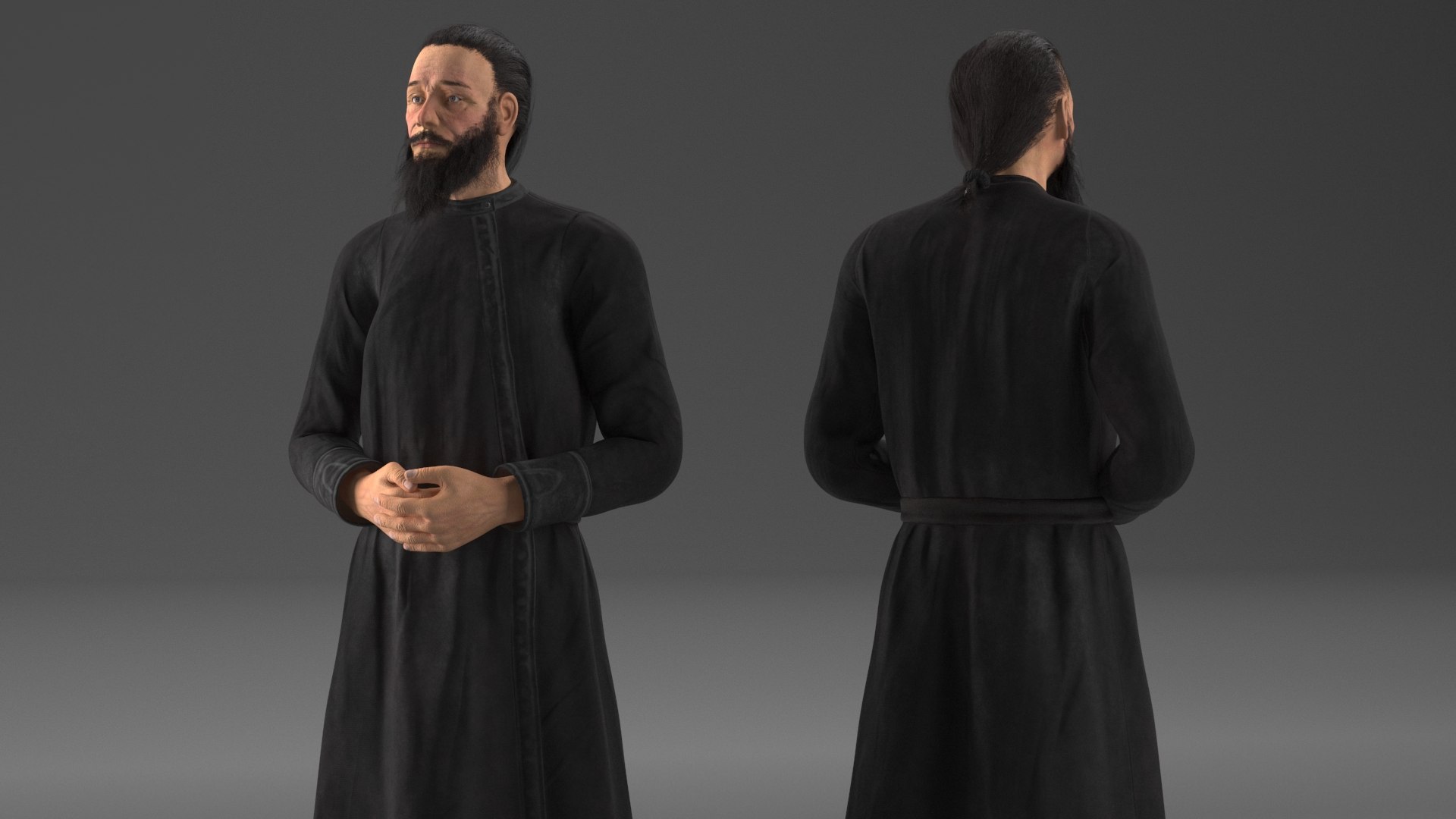 3D Orthodox Church Monk Wearing Robe Rigged For Cinema 4D - TurboSquid ...