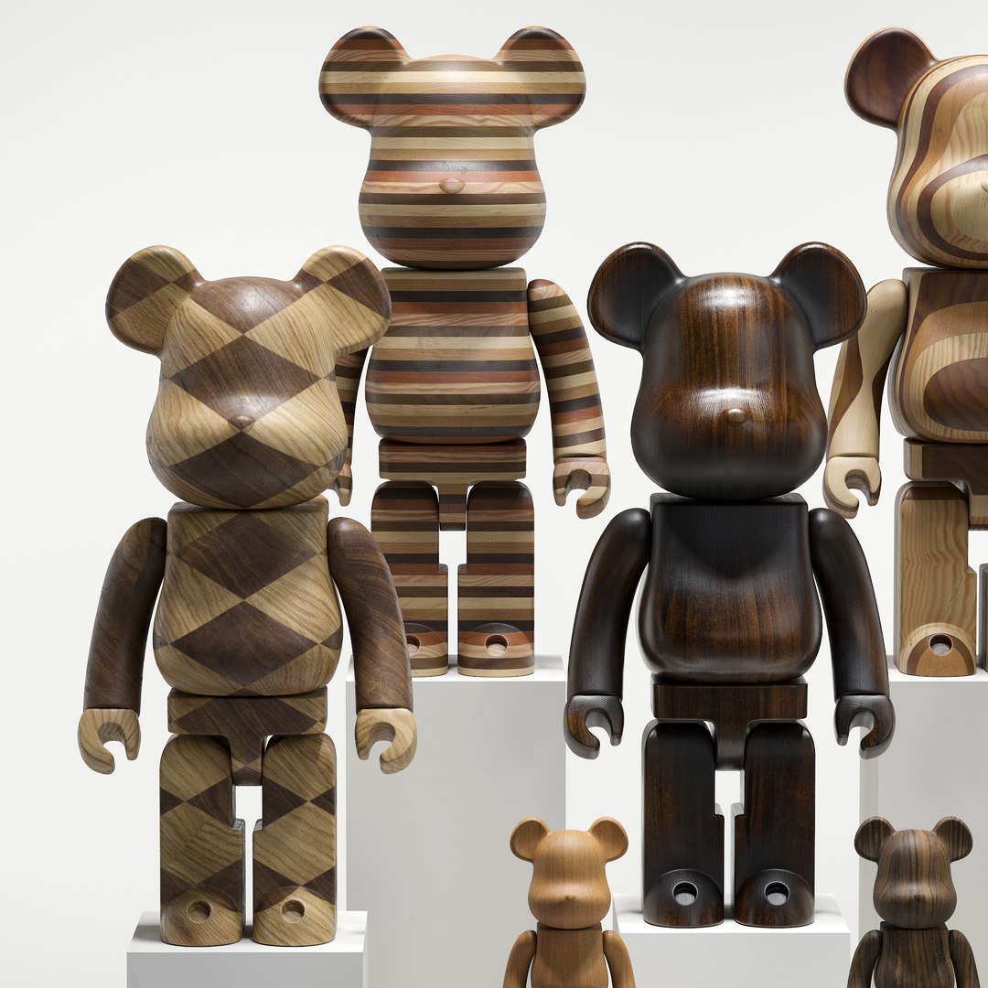 3D Bearbrick - Karimoku- Wood Set Model - TurboSquid 1954234