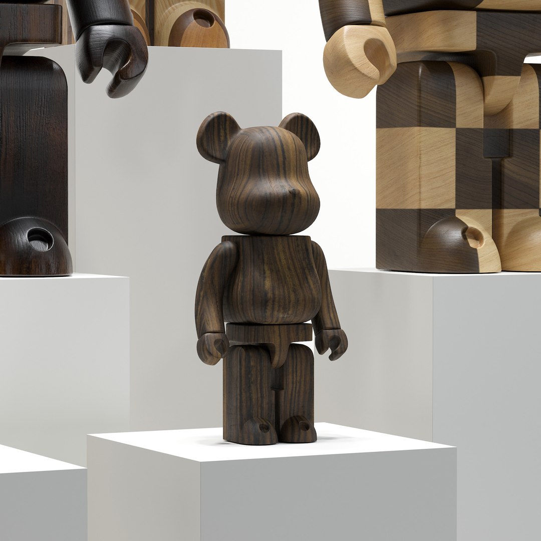 3D Bearbrick - Karimoku- Wood Set Model - TurboSquid 1954234