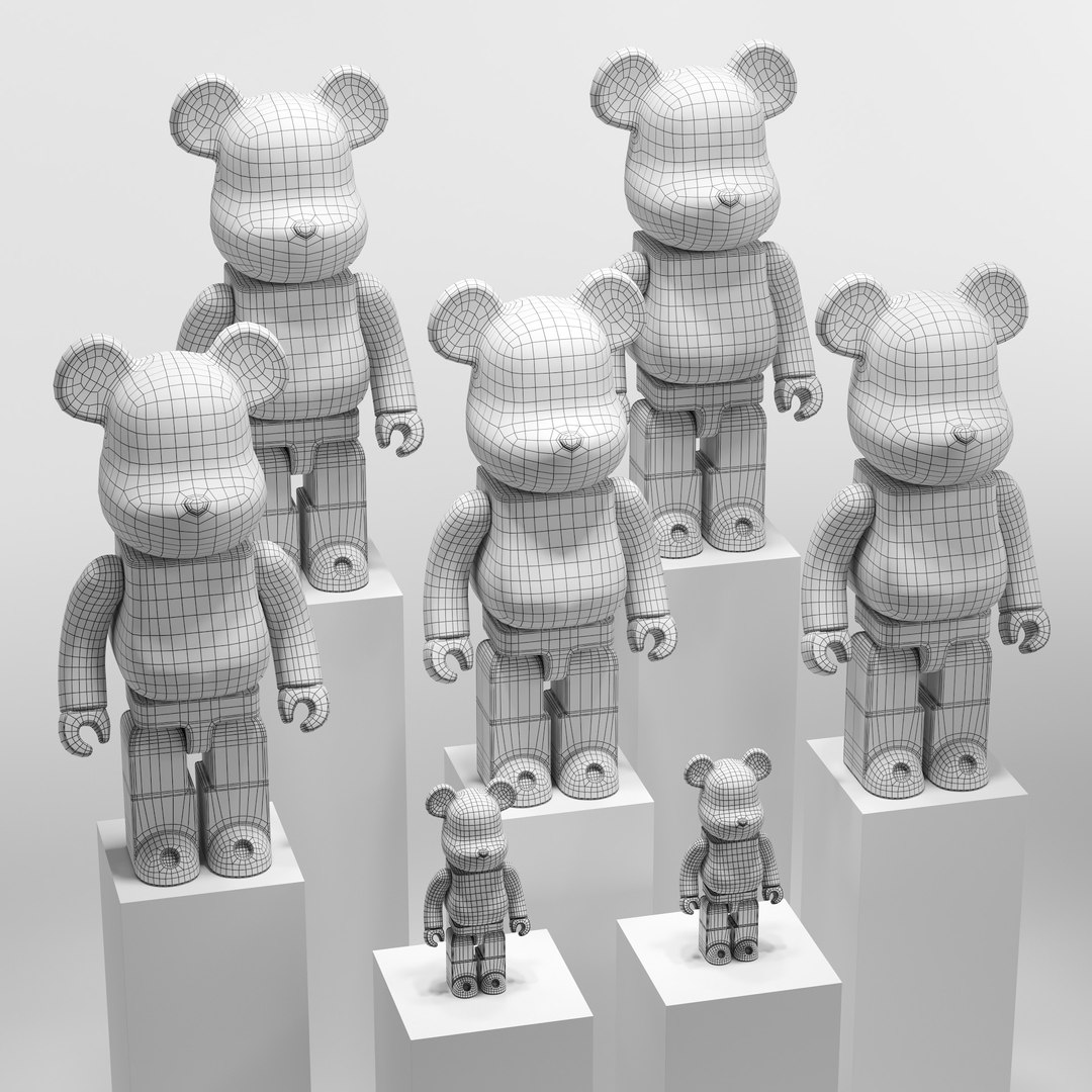 3D Bearbrick - Karimoku- Wood Set Model - TurboSquid 1954234