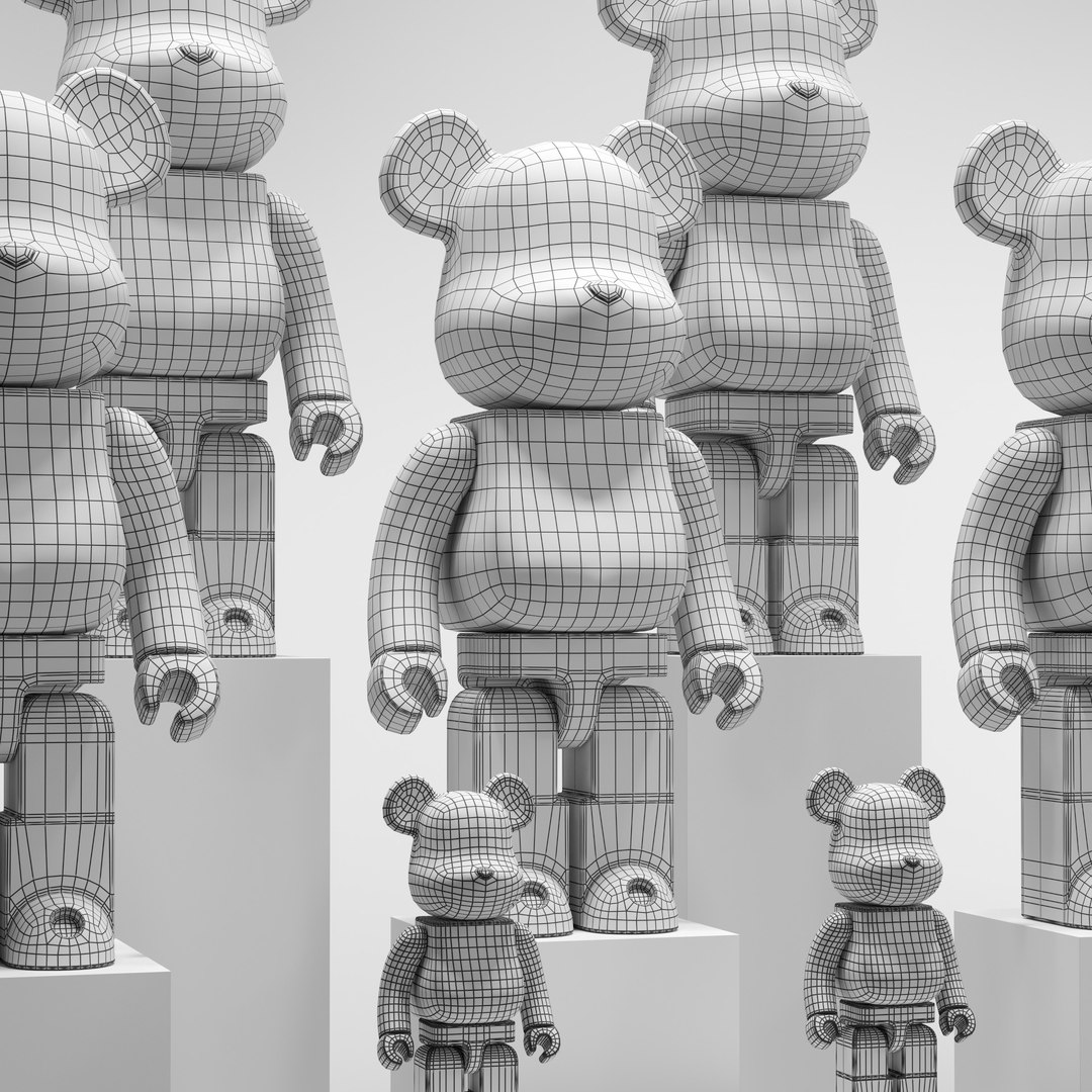3D Bearbrick - Karimoku- Wood Set Model - TurboSquid 1954234