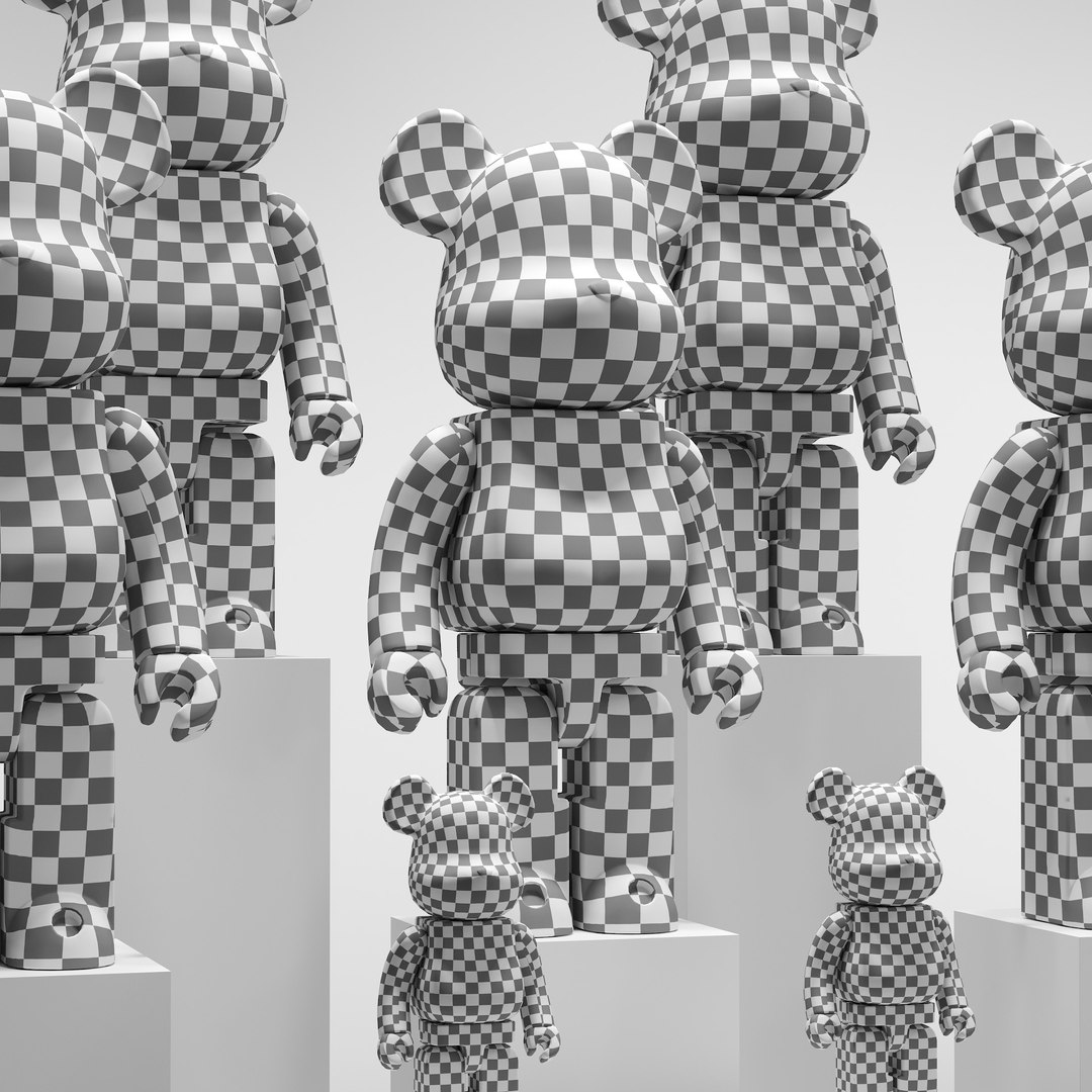 3D Bearbrick - Karimoku- Wood set model - TurboSquid 1954234