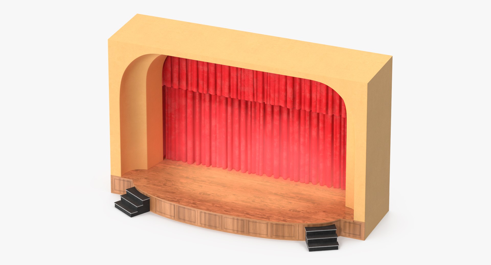 3D Theater Stages Lit Unlit Model - TurboSquid 1244418