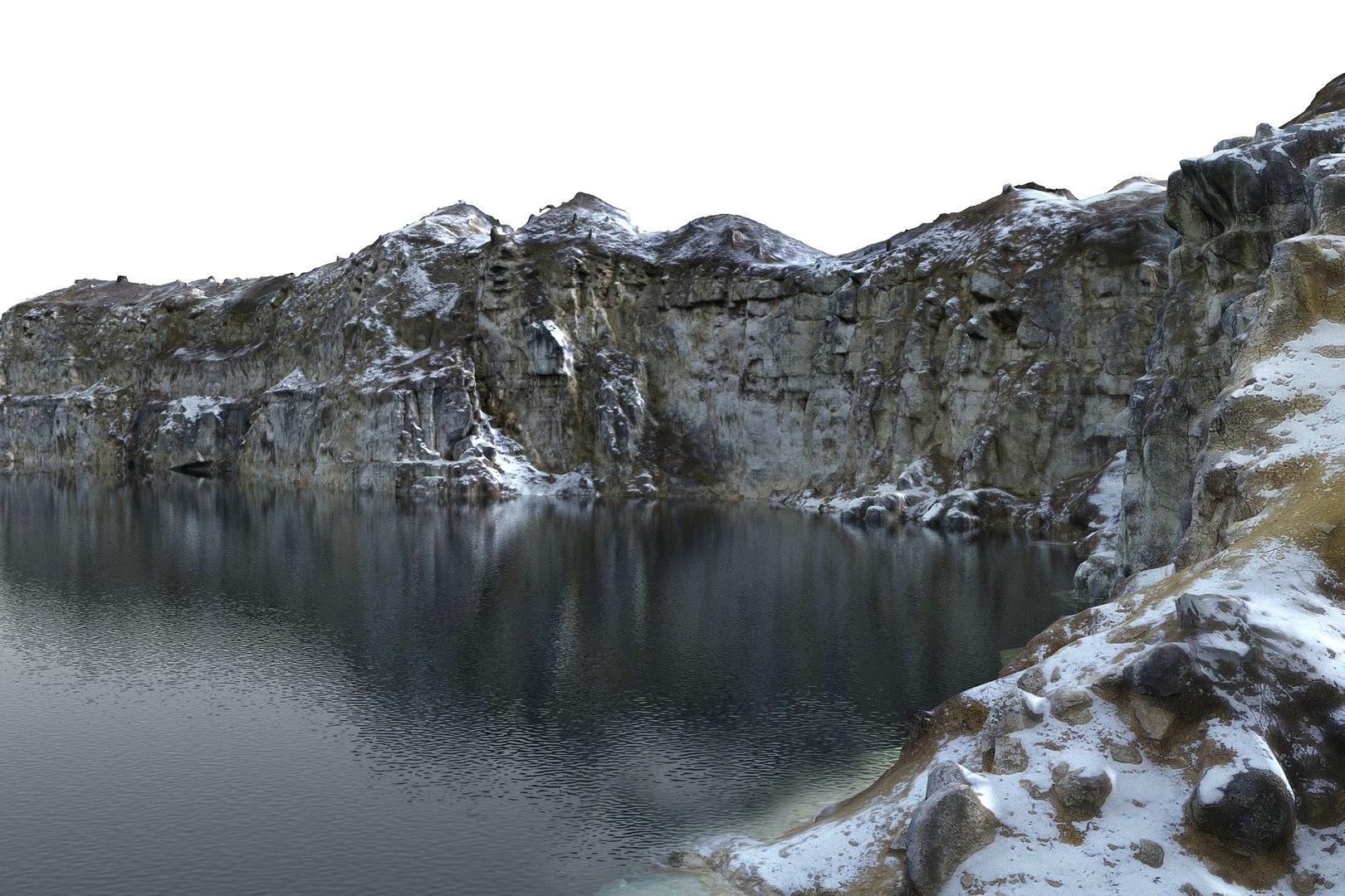 3D Mega Winter Cliff -quarry - TurboSquid 1253778