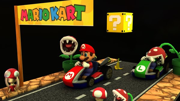 3D Mario Kart Scene - TurboSquid 2048809