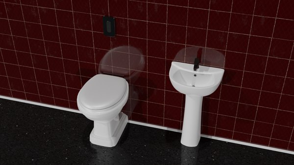 modelo 3d Washbasin and Toilet Wc Design 3D model - TurboSquid 2036415