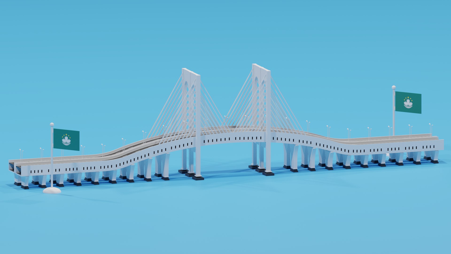 3D Model Macau Sai Van Bridge - TurboSquid 2210850
