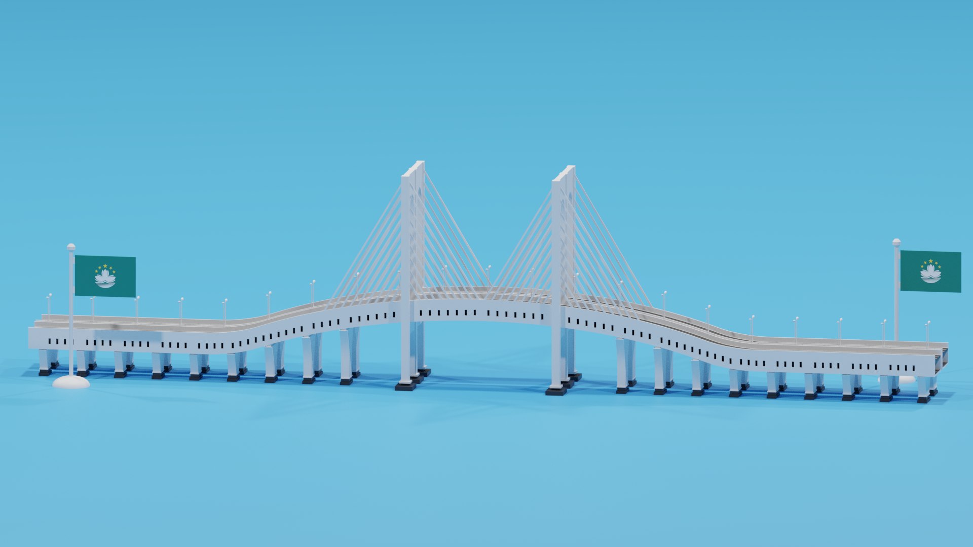 3D Model Macau Sai Van Bridge - TurboSquid 2210850