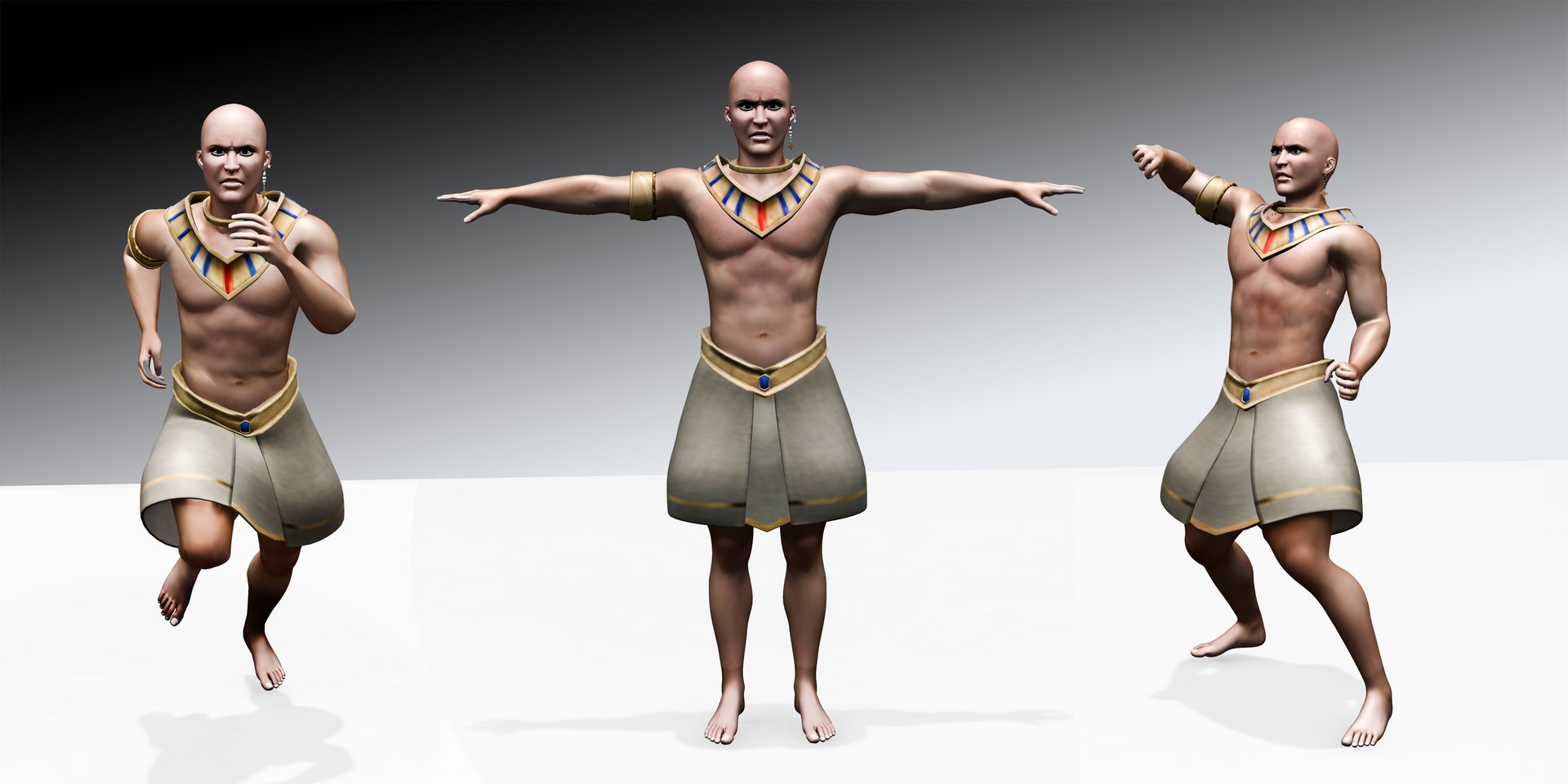 3D Pharaonic Warrior Character Model - TurboSquid 2224061