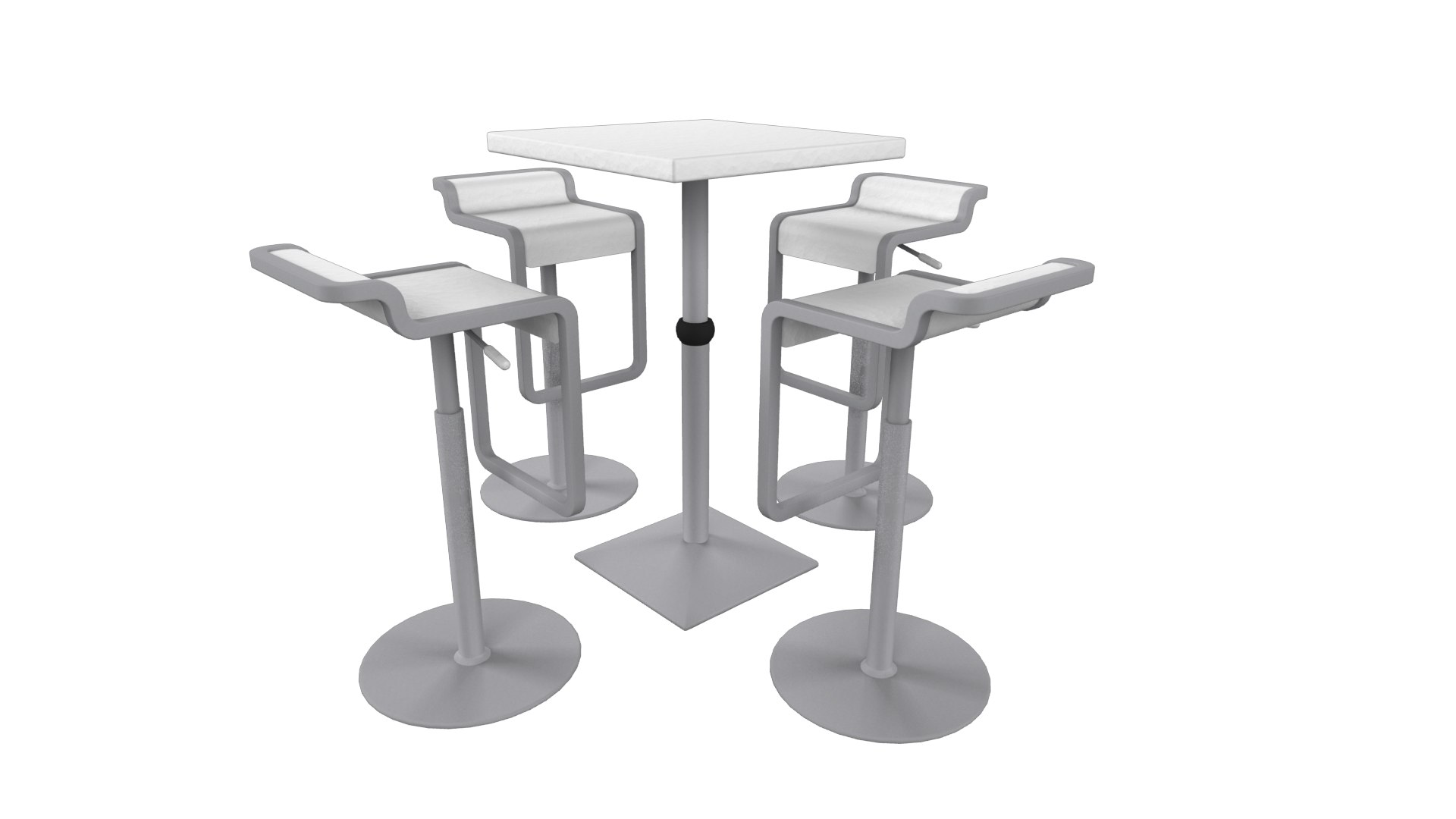 3D Bar Table And Chairs Model - TurboSquid 2269588