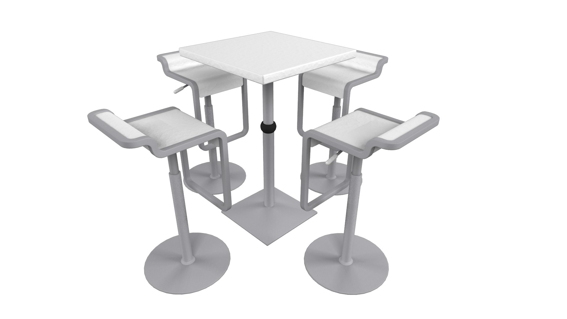 3D Bar Table And Chairs Model - TurboSquid 2269588