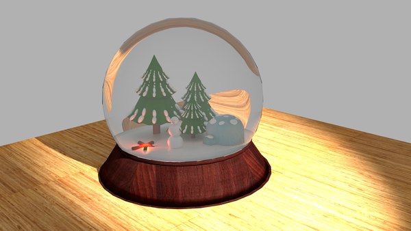 3d christmas snow globe model